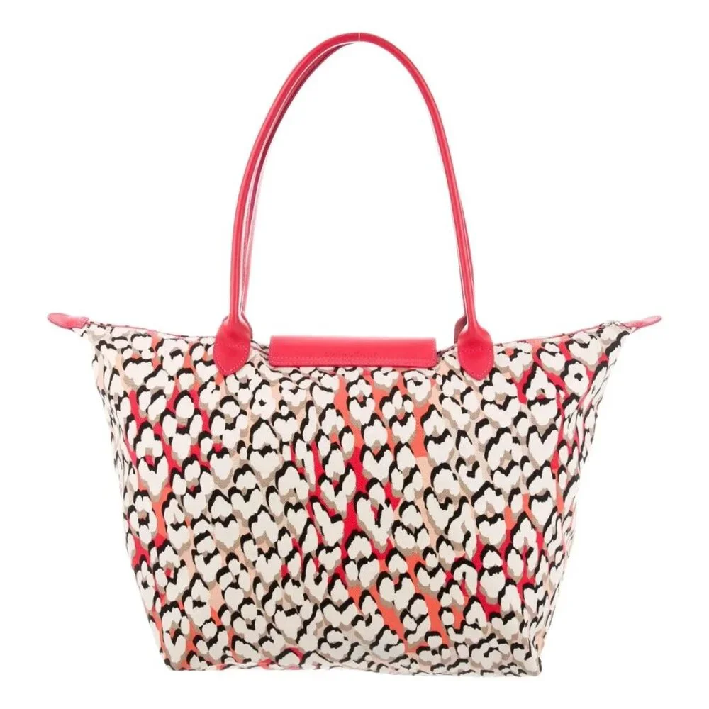 Longchamp | Bags | Longchamp Leopard Flourish Scott Coral Panther Pink ...